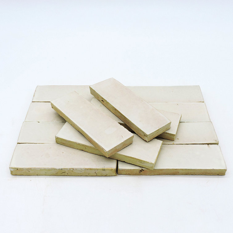 Moroccan Craft Masters 6" x 2" Terra Cotta Herringbone Mosaic Wall & Floor Tile | Perigold